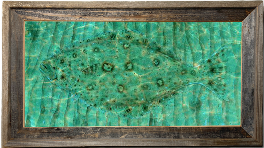 Halibut fish Art | “Halibut Sand Camouflage” illustration drawing by ...
