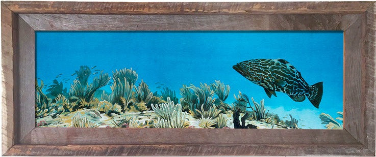 Grouper fish art | Original Black Grouper in the Keys painting ...